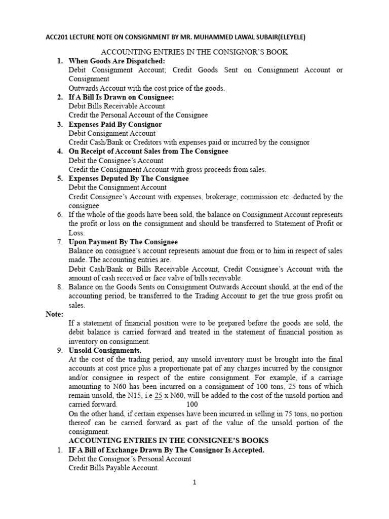 Consignment Account | PDF | Debits And Credits | Credit Card