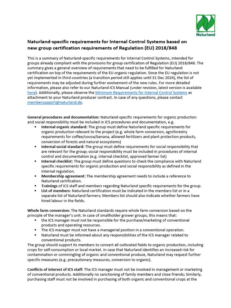 ICS Summary Requirements Regulation EU 2018848 | PDF | Business ...