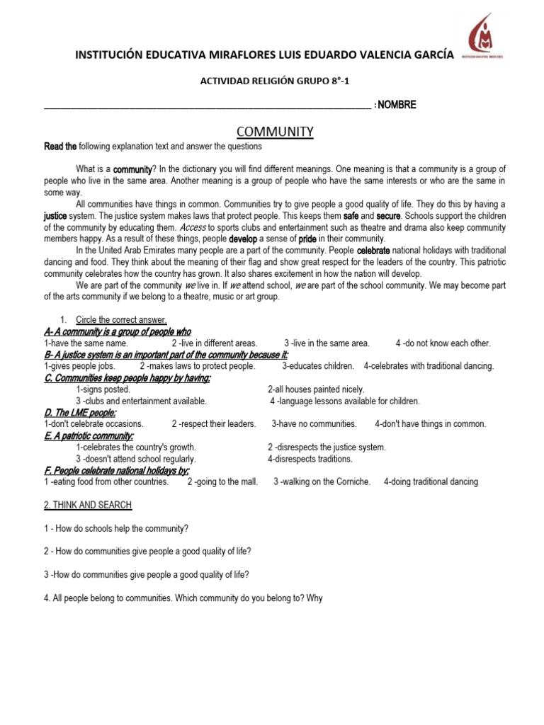 Understanding Community for Kids | PDF