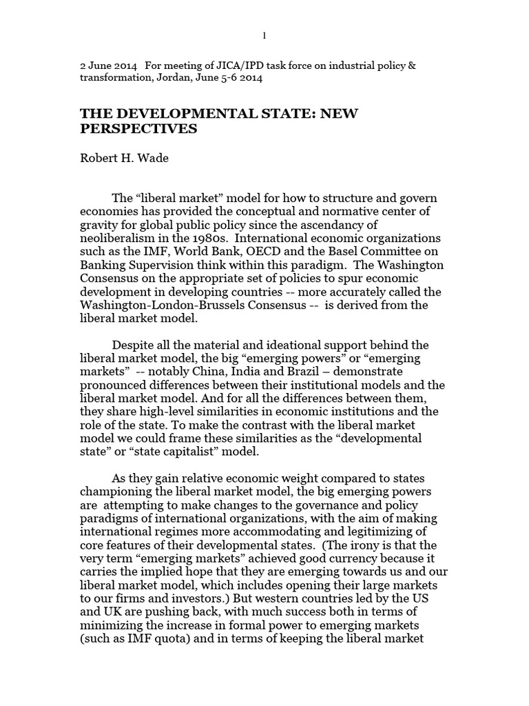 robert_wade_paper | PDF | Market (Economics) | Economics