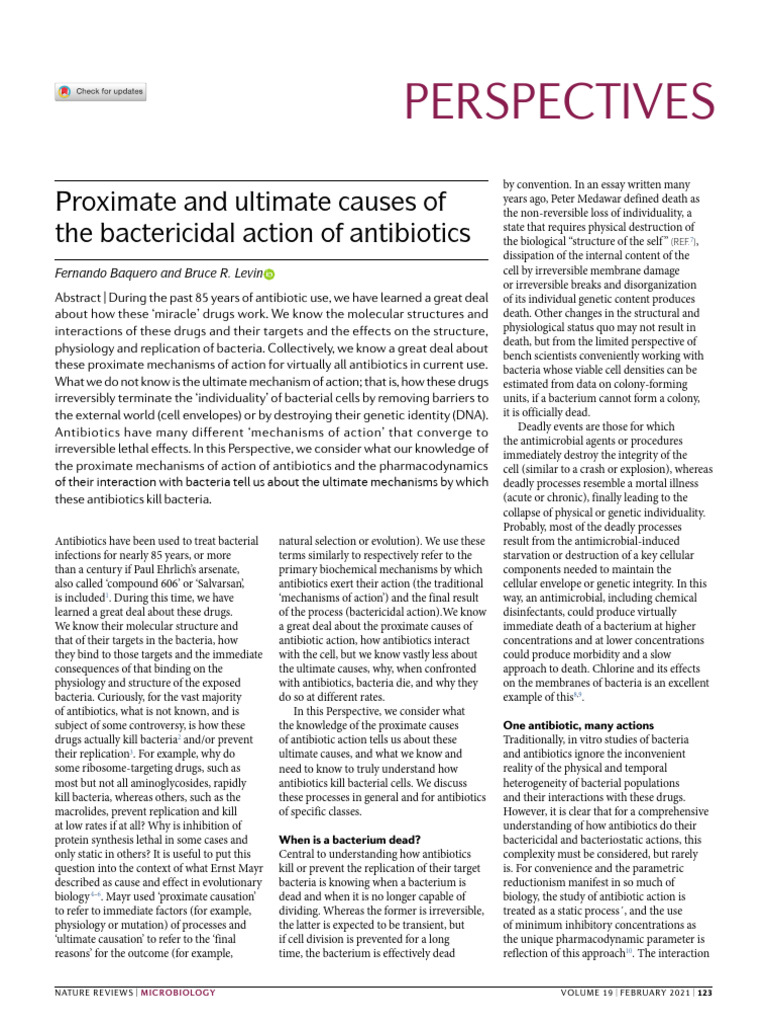 Proximate and Ultimate Causes of | Download Free PDF | Bacteria ...