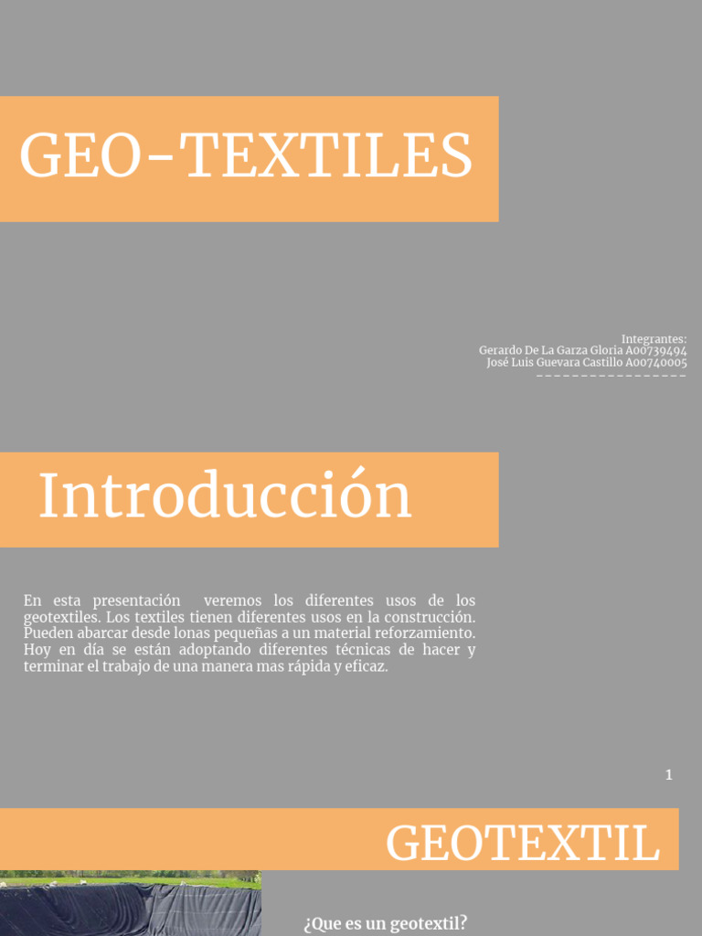 Geo Textiles | PDF | Materiales | Ingeniería de Edificación