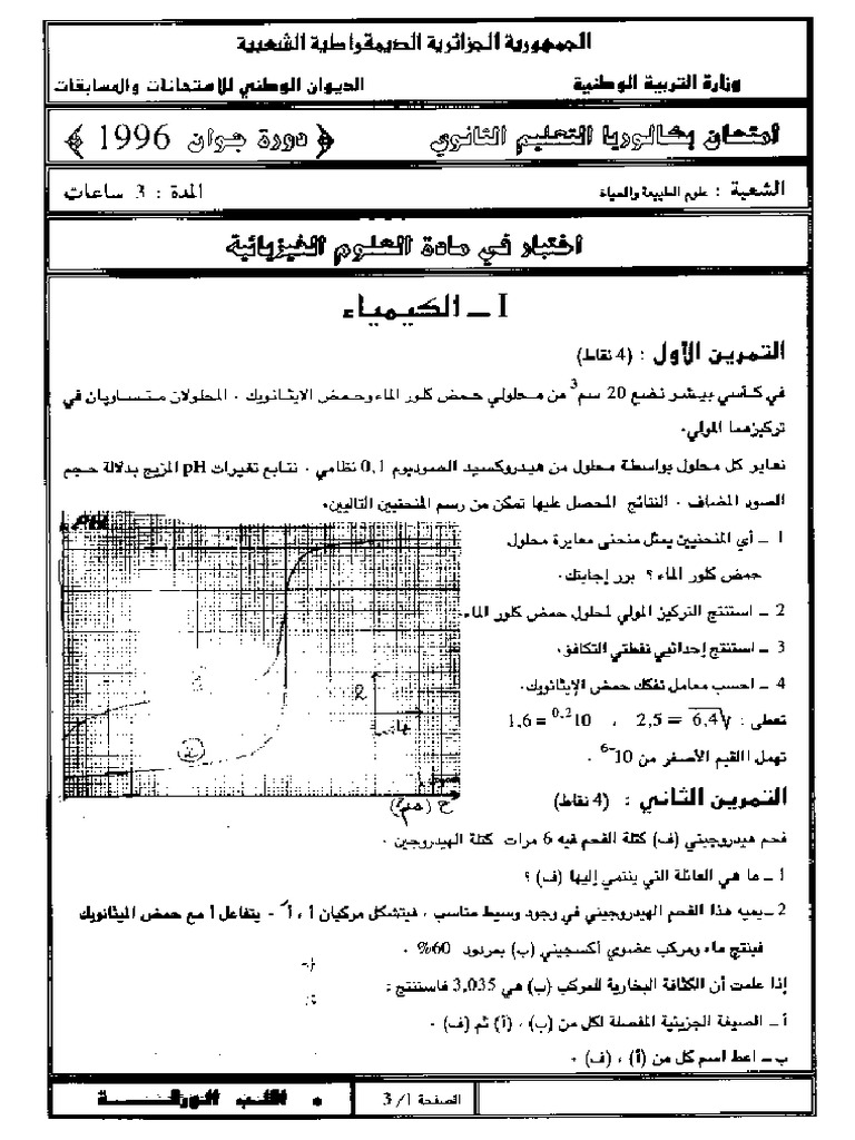 Bac 1996 SNV Physiq | PDF
