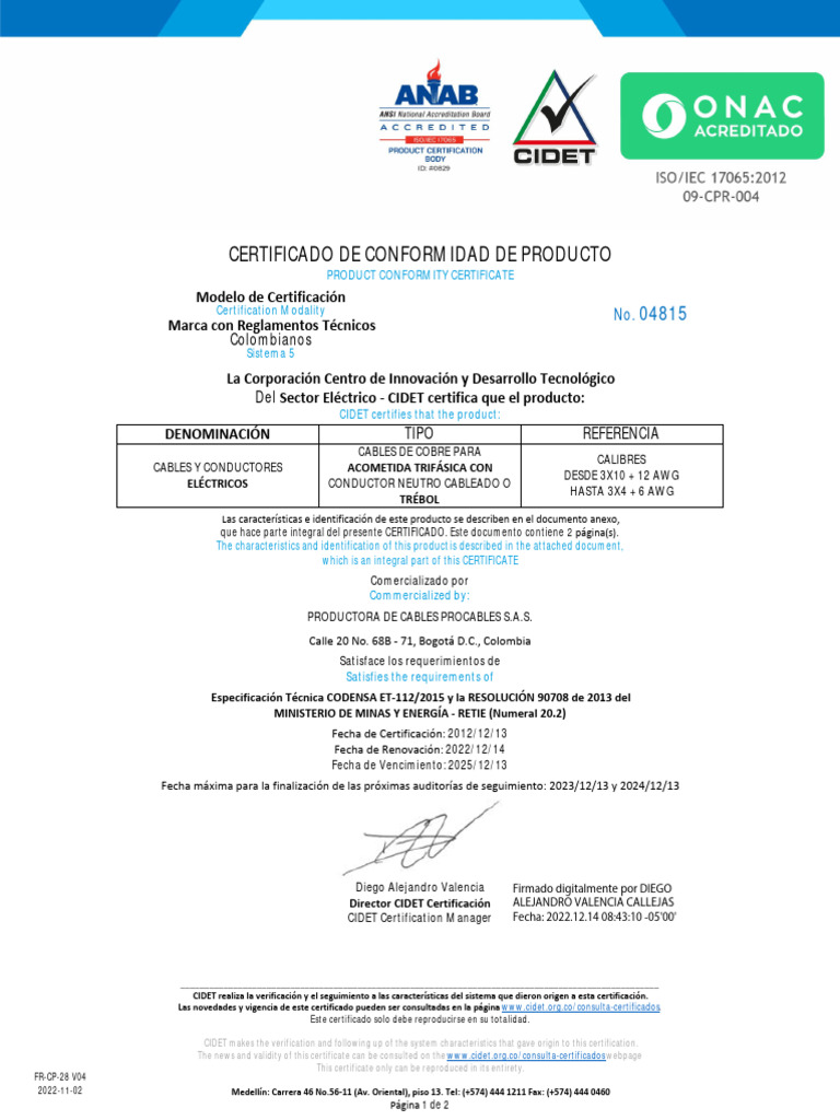 Cidet 4815 | PDF | Electricidad | Ingenieria Eléctrica