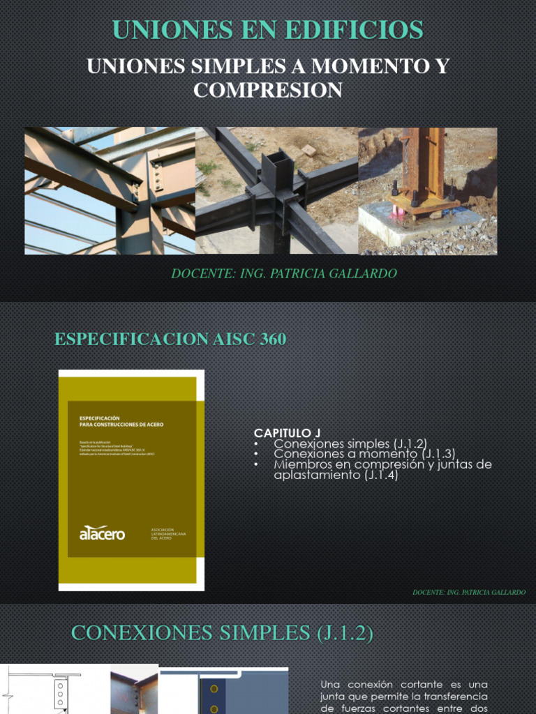 Uniones en Edificios: Tipos y Esfuerzos | PDF | Viga (Estructura) | Pandeo