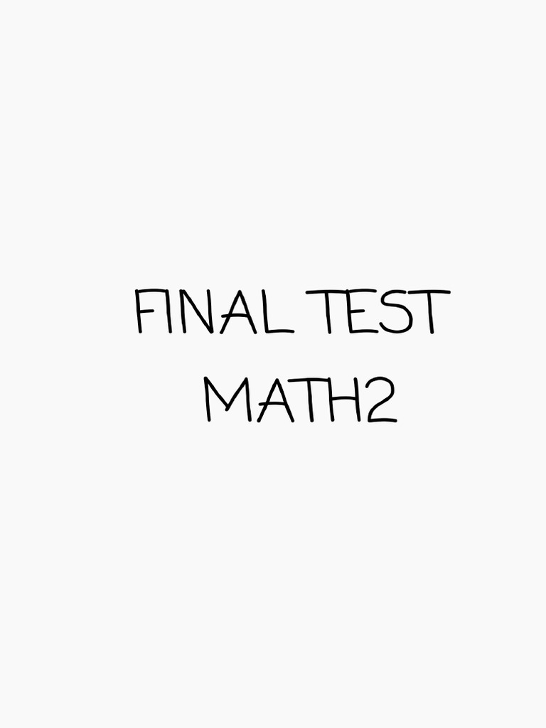 Math2 Final | PDF