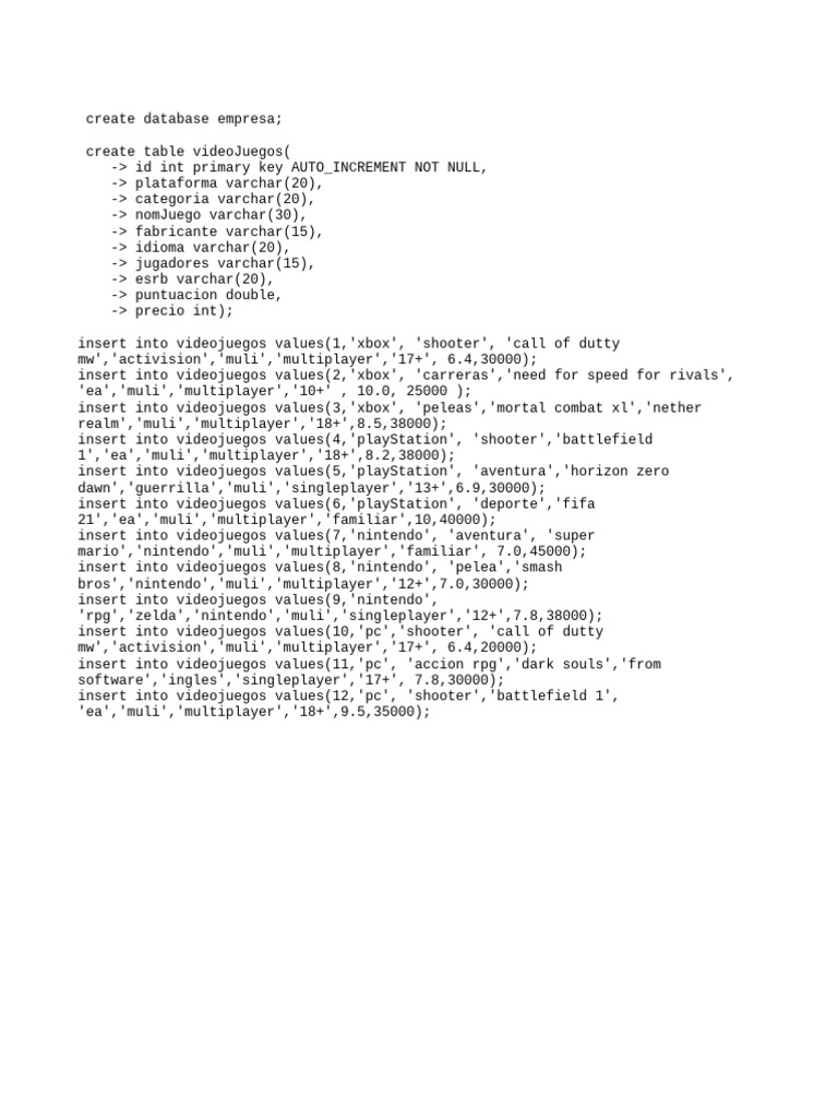 Script VideoJuegos | PDF | Juegos y actividades | Informática