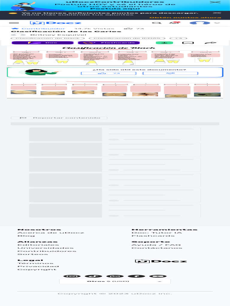 Clasificación de Las Caries Udocz | Descargar gratis PDF | Diente ...