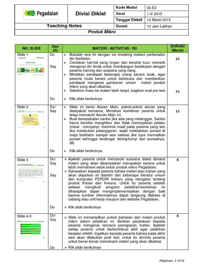 04 Teaching Note Modul Micro 02.E2 | PDF | Karier & Perkembangan | Bisnis