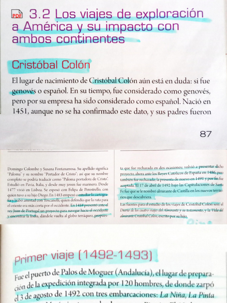 Los Viajes de Colón | PDF