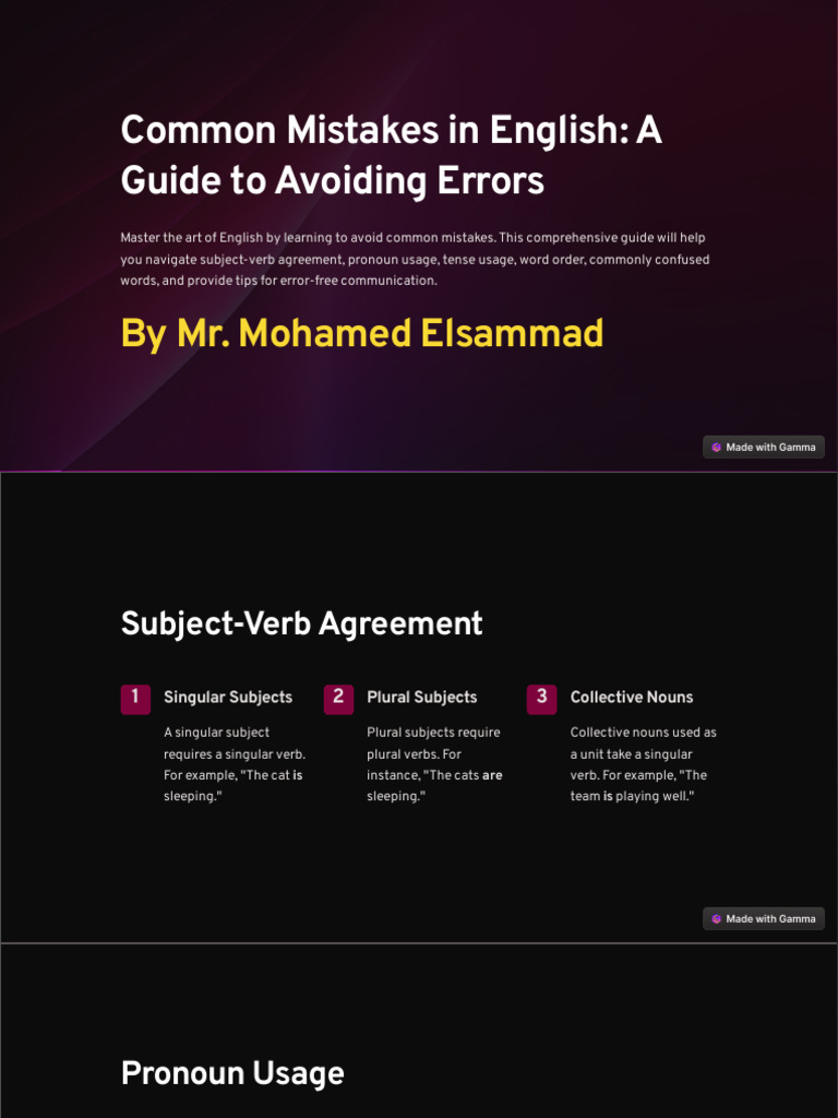 Common Mistakes in English A Guide To Avoiding Errors | Download Free ...