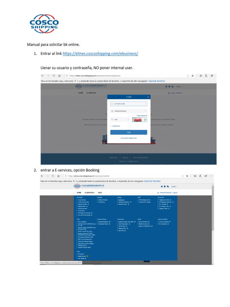 Solicitud de BK Online en Cosco | PDF | Tecnología