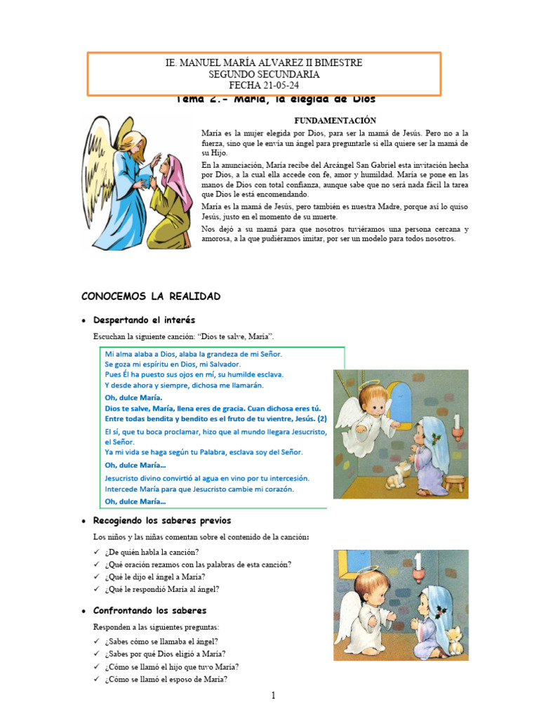 Maria Segundo Sec | PDF | María, madre de Jesús | Jesús