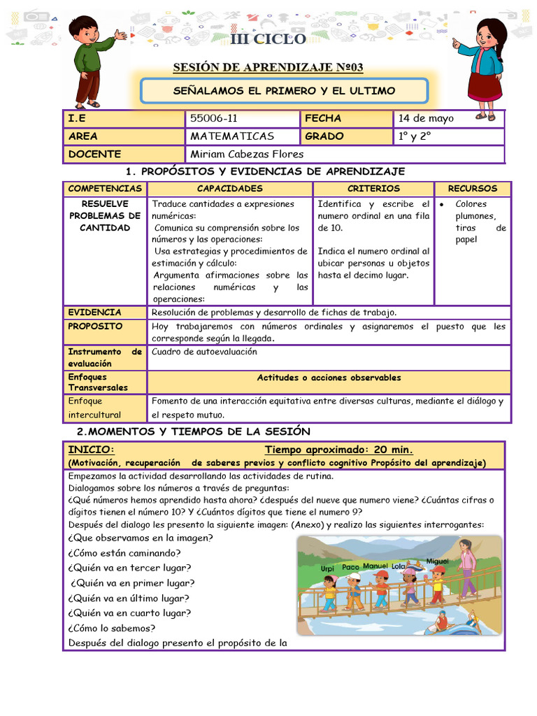 Números Ordinales: Primero, Último y Penúltimo | PDF | Aprendizaje ...