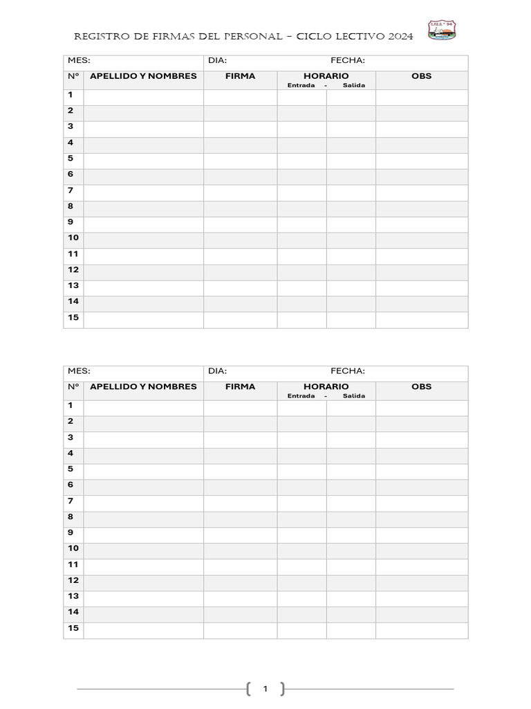 Registro de Firmas Personal 2024 | PDF | Negocios