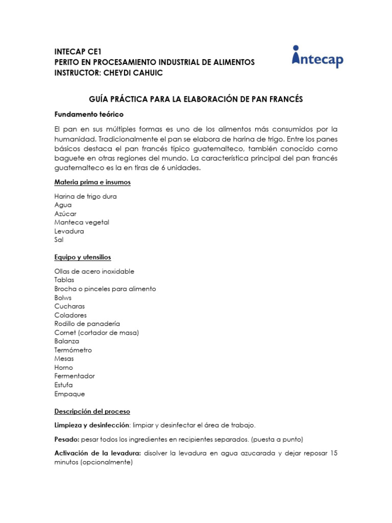 Guía Práctia Pan Fracés | PDF | Panes | Alimentos
