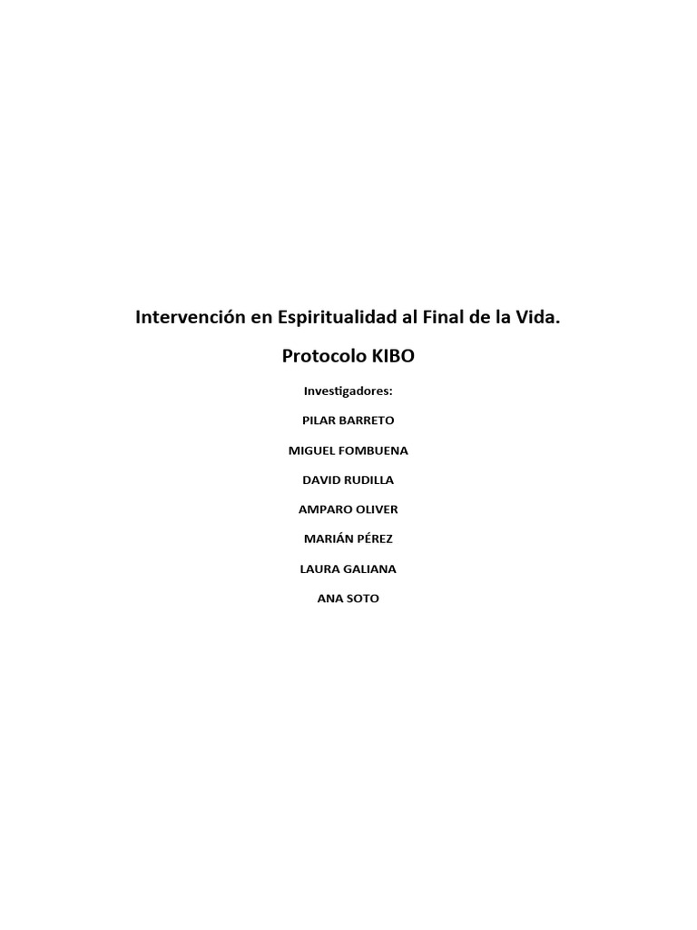 Protocolo KIBO 31 Marzo | PDF | Comorbilidad | Sicología
