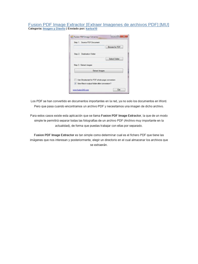 Fusion PDF Image Extractor | PDF