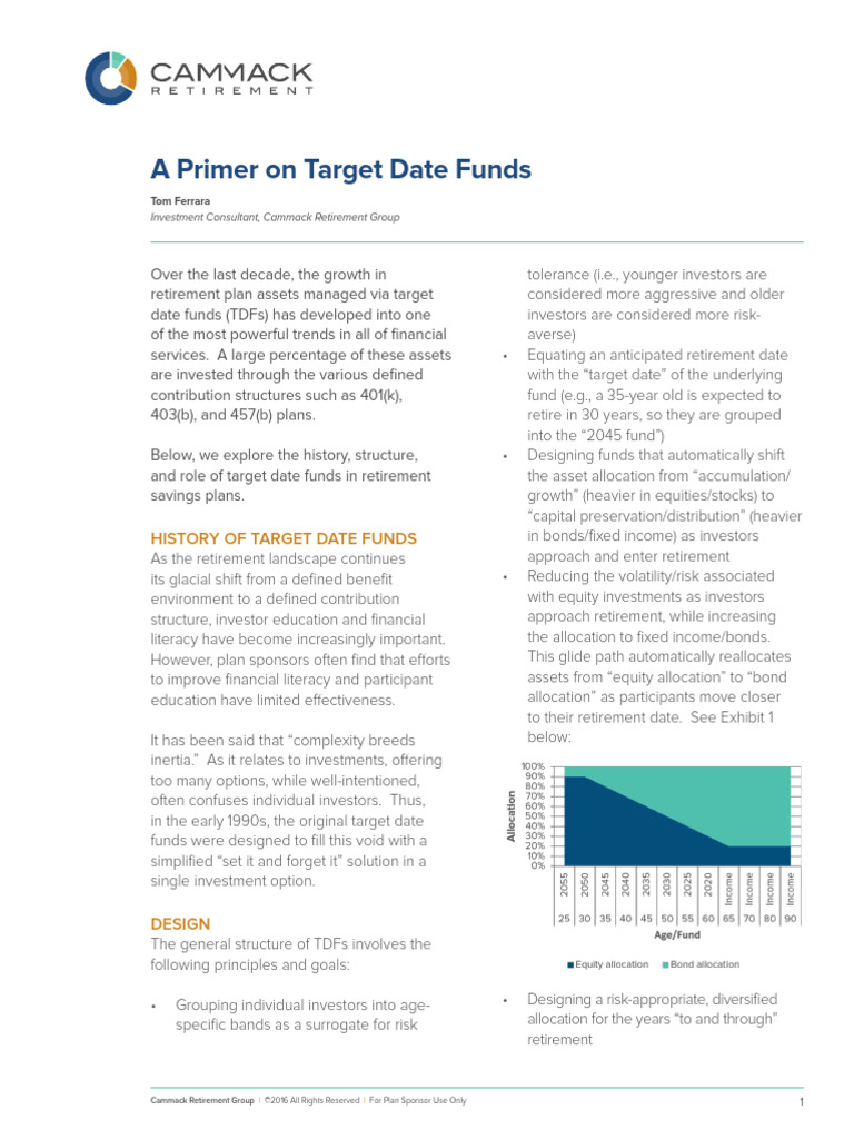 A Primer on Target Date Funds | PDF | Investing | Pension