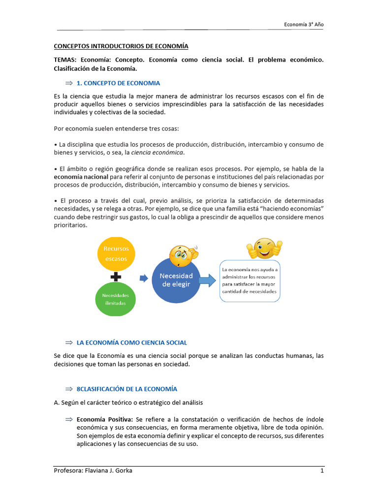 1 Conceptos Introductorios de Economía 2024 | PDF | Ciencias económicas | Bienes