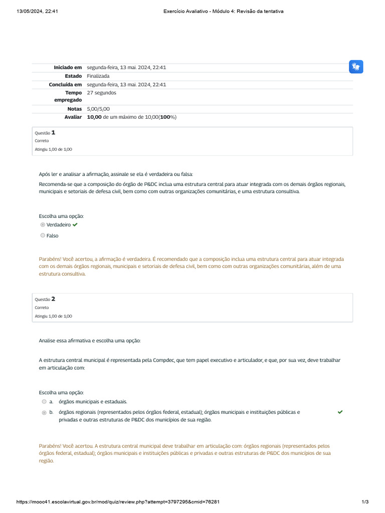 Exercício Avaliativo - Módulo 4_ Revisão da tentativa | PDF