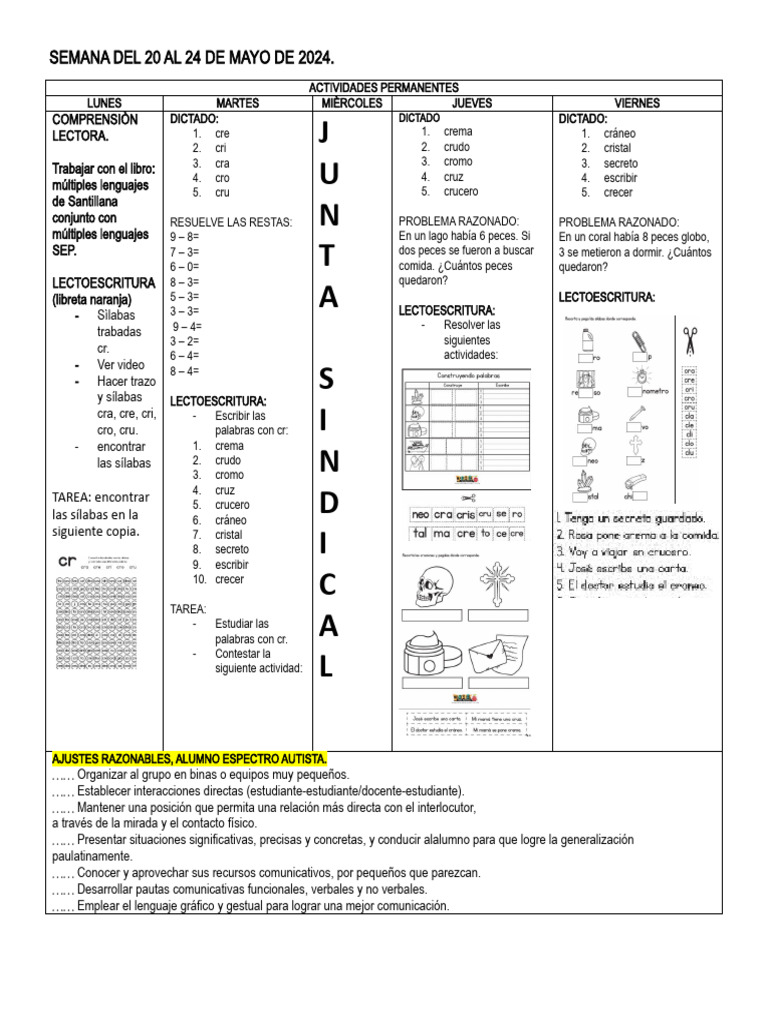PLANEACION LECTOESCRITURA DEL 20 Al 24 DE MAYO | PDF