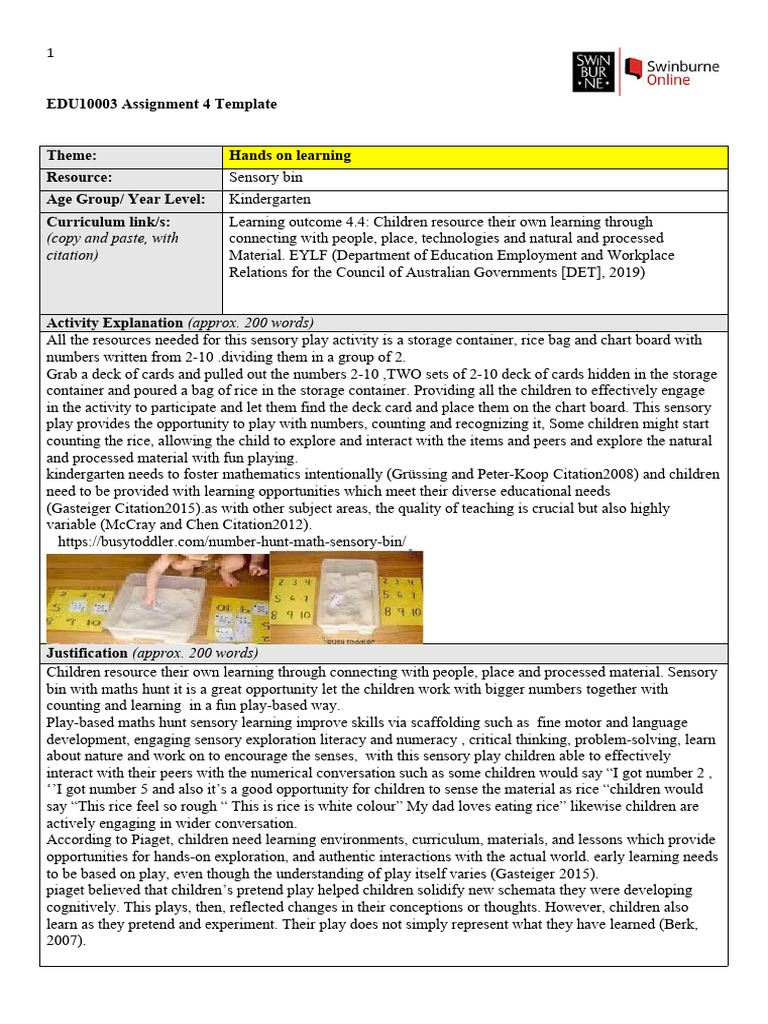 EDU10003 Assignment 4 Template | PDF | Cakes | Thought