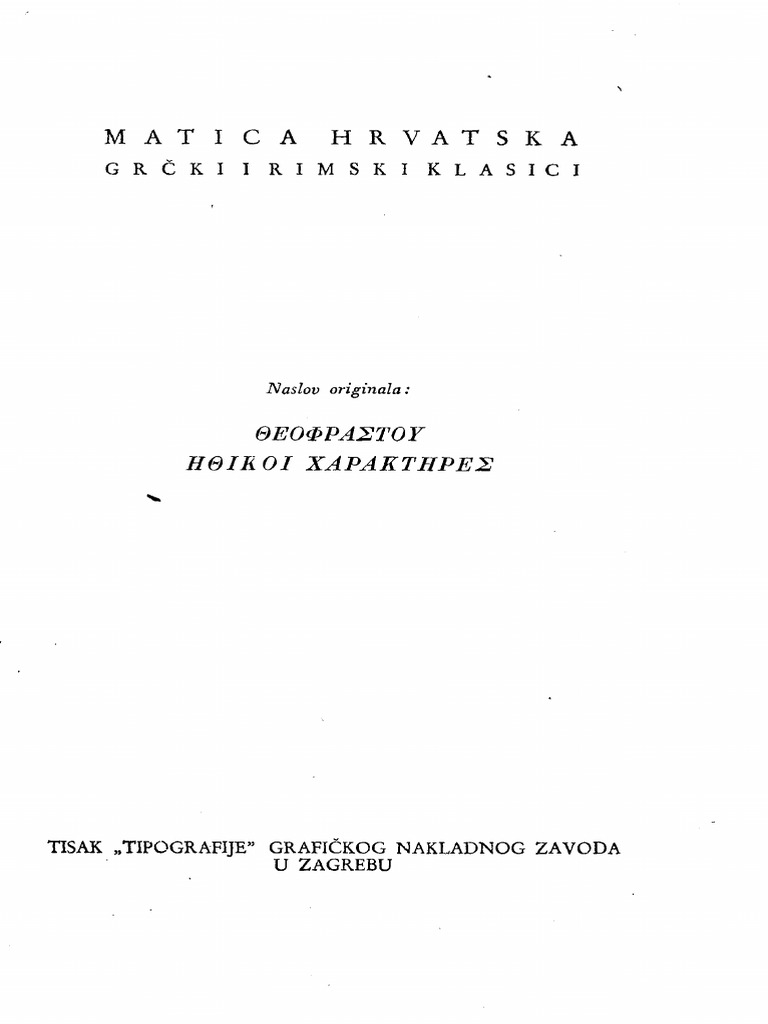 Teofrast - Karakteri | PDF