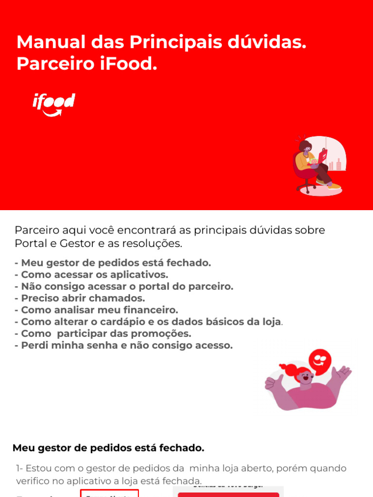 Manual Das Principais Dúvidas. Parceiro Ifood. | PDF | Celulares | Informática