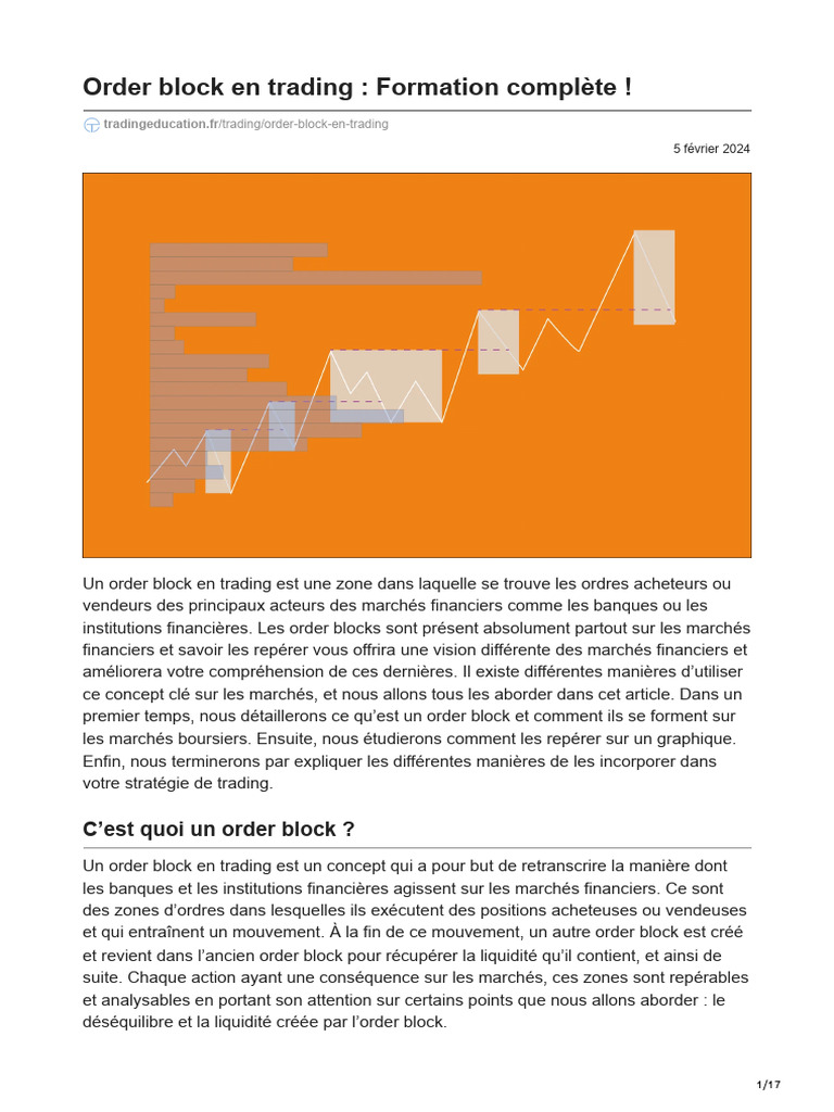 Comprendre les Order Blocks en Trading | PDF | Opérateur de marché ...