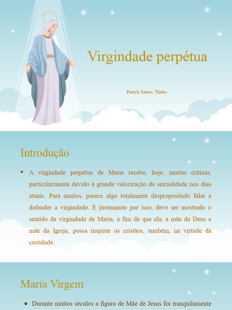 Virgindade Perpétua de Maria: Uma Análise | PDF | Maria, mãe de Jesus ...