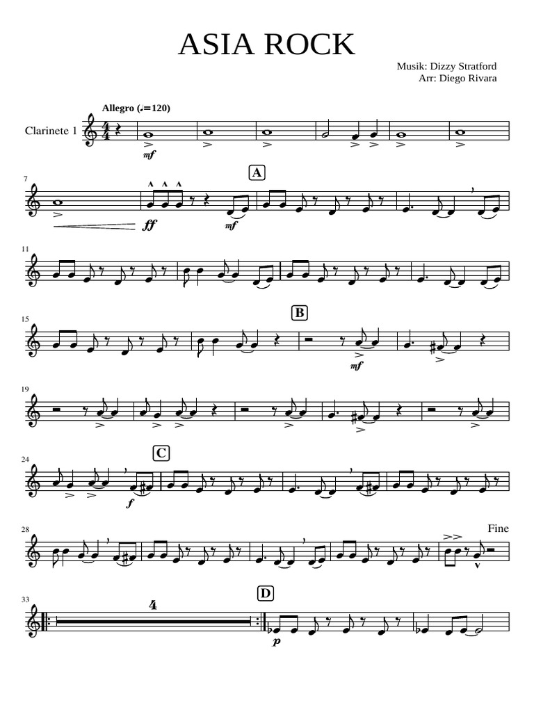 Asia Rock-Clarinet2 | PDF