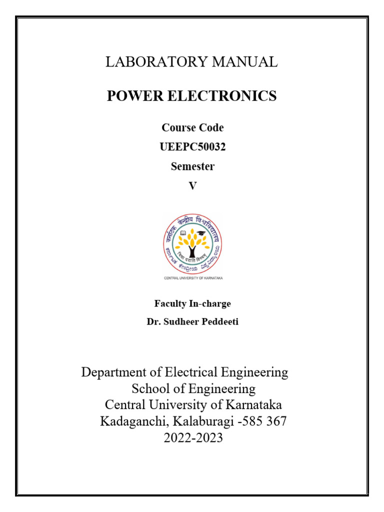CUK EE PE Lab Manual | PDF | Power Inverter | Rectifier