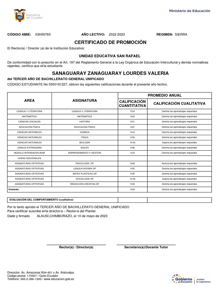 Certificados Promocion | Descargar gratis PDF | Science