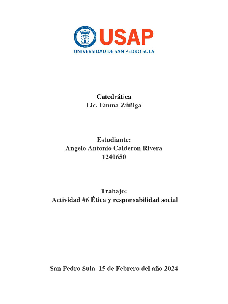 Calderon - Angelo - Actividad 6 | PDF | Business | Moralidad