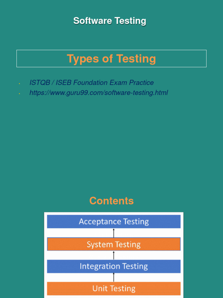 02. Types of Testing | PDF | Software Testing | Information Technology ...