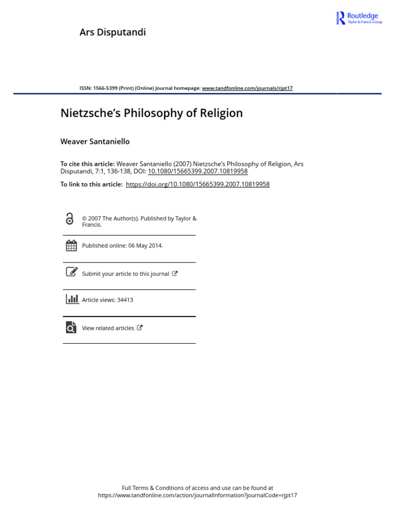 Nietzsche's Religious Philosophy Explored | PDF | Friedrich Nietzsche ...