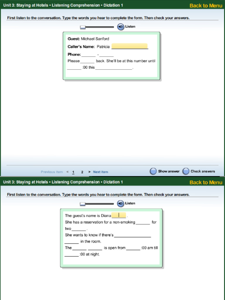 Listening Unit 3 - Top Notch 2 | PDF
