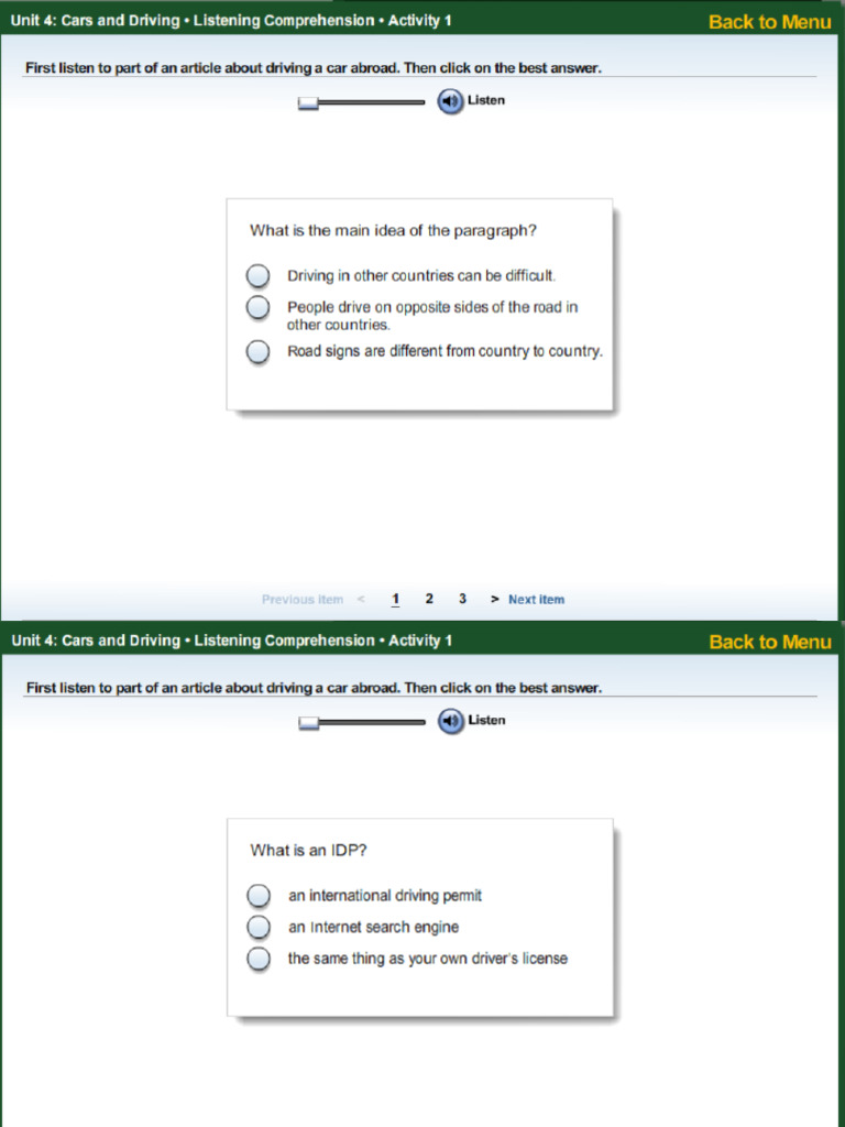 Listening Unit 4 - Top Notch 2 | PDF