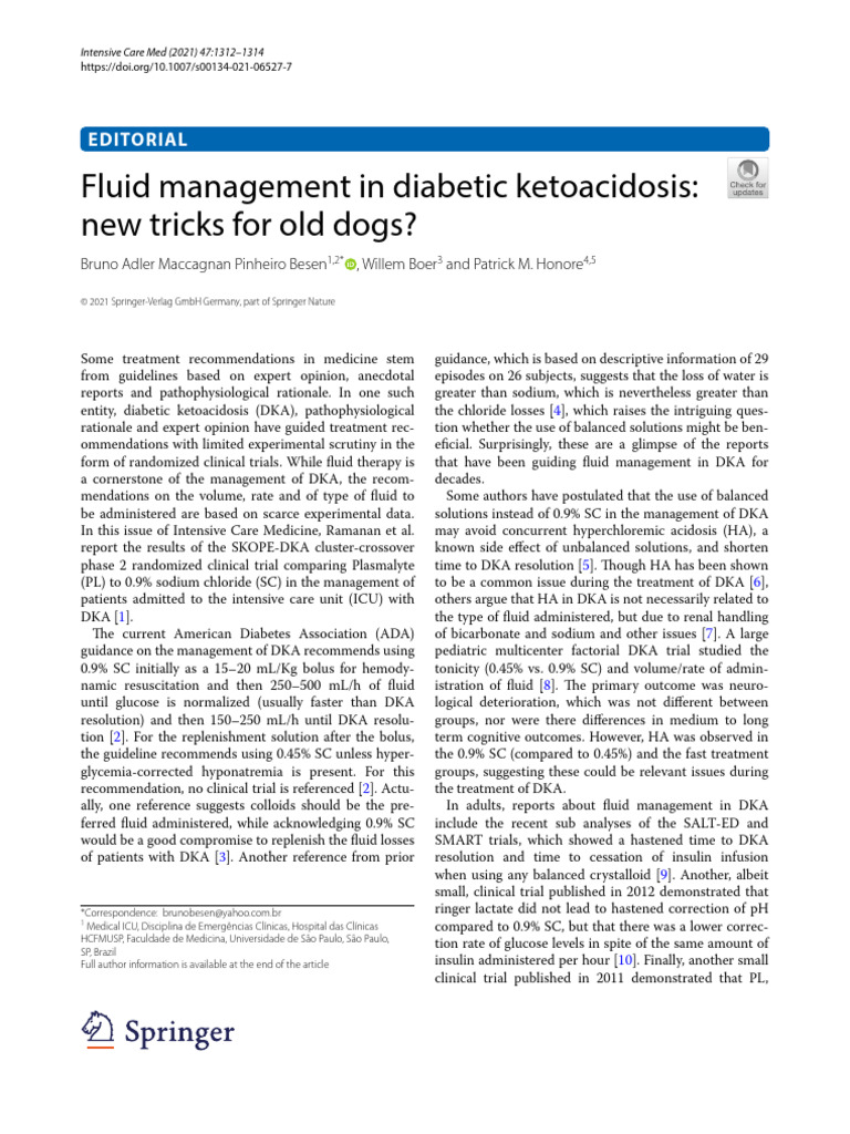 Fluid Management in Diabetic Ketoacidosis: New Tricks For Old Dogs ...