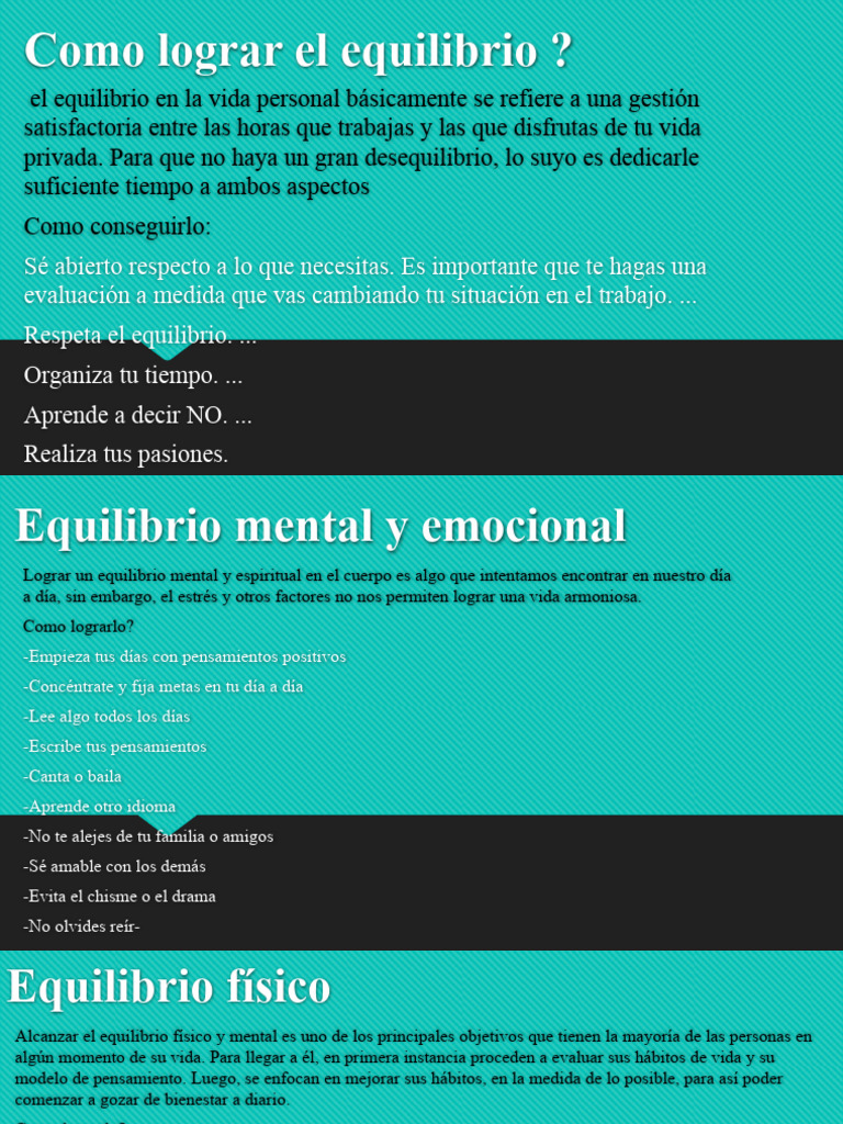 Claves para lograr el equilibrio personal | PDF | Relaciones personales ...
