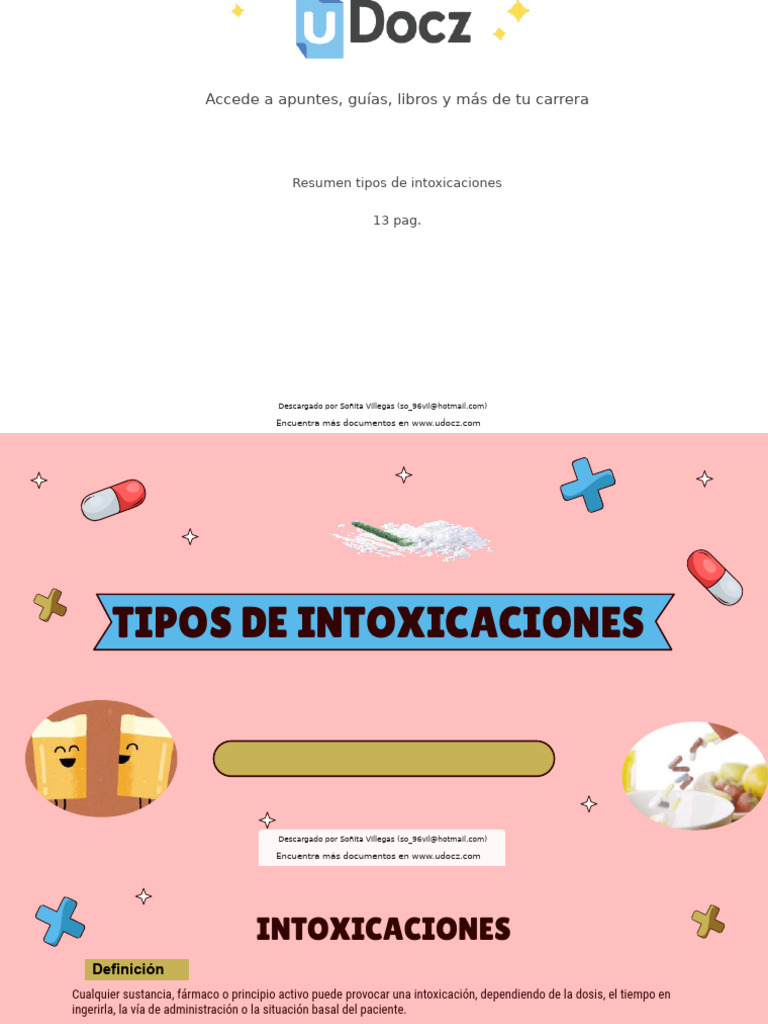 Tipos de Intoxicaion 382123 Downloadable 3009764 | PDF | Medicina ...
