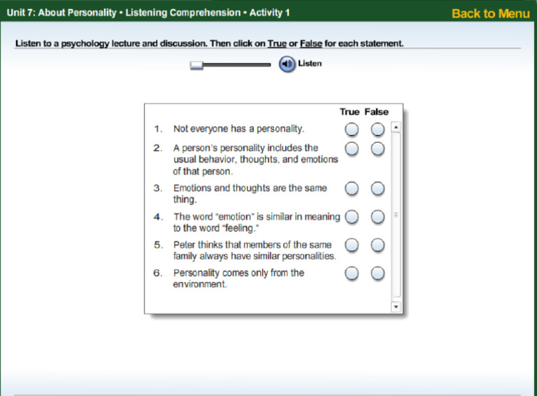 Listening Unit 7 - Top Notch 2 | PDF