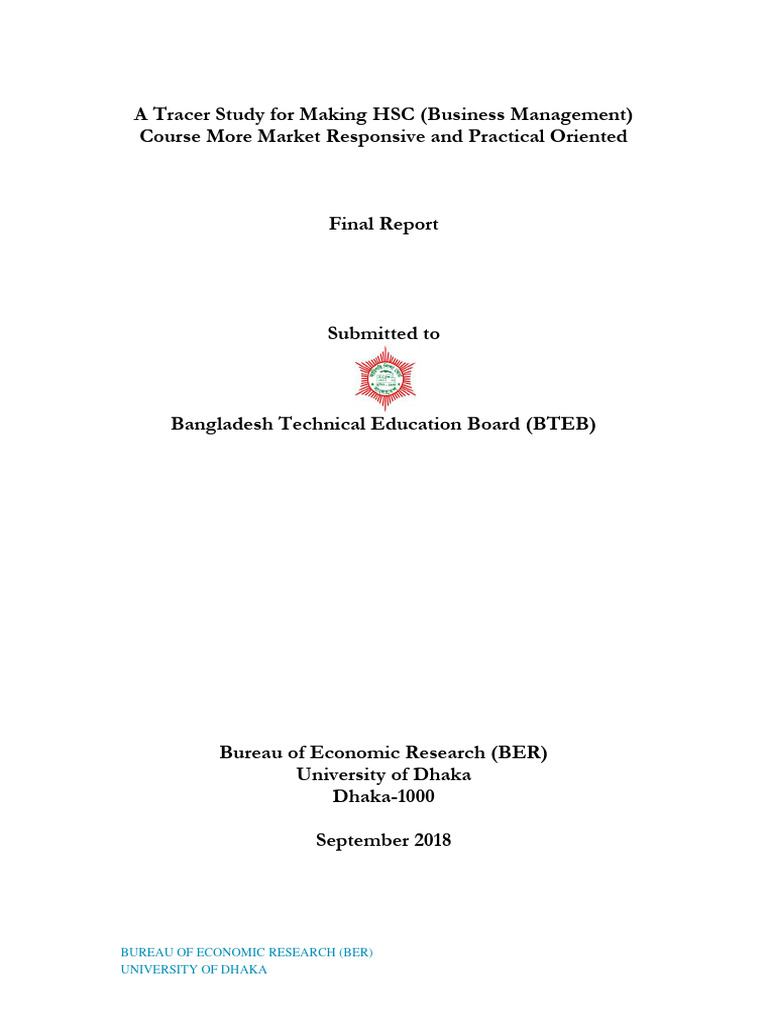 Draft - Final Report - HSC (BM) | PDF | Vocational Education | Sampling ...