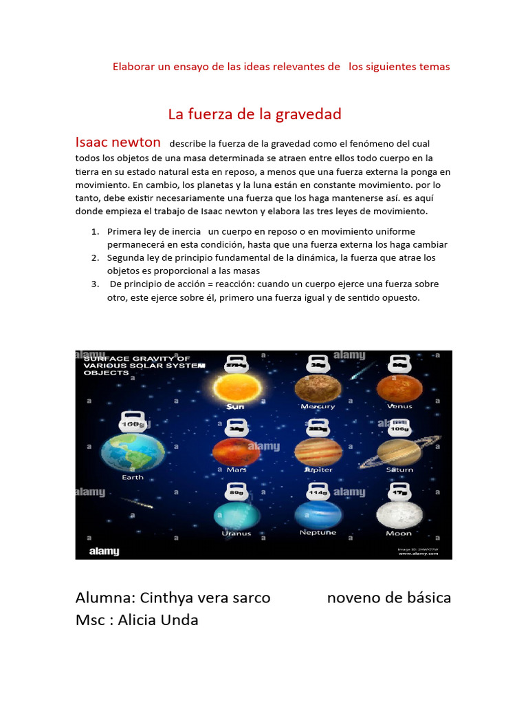 2 Tarea de Ciencias de Noveno - pdf12 | PDF | Gravedad | Fuerza