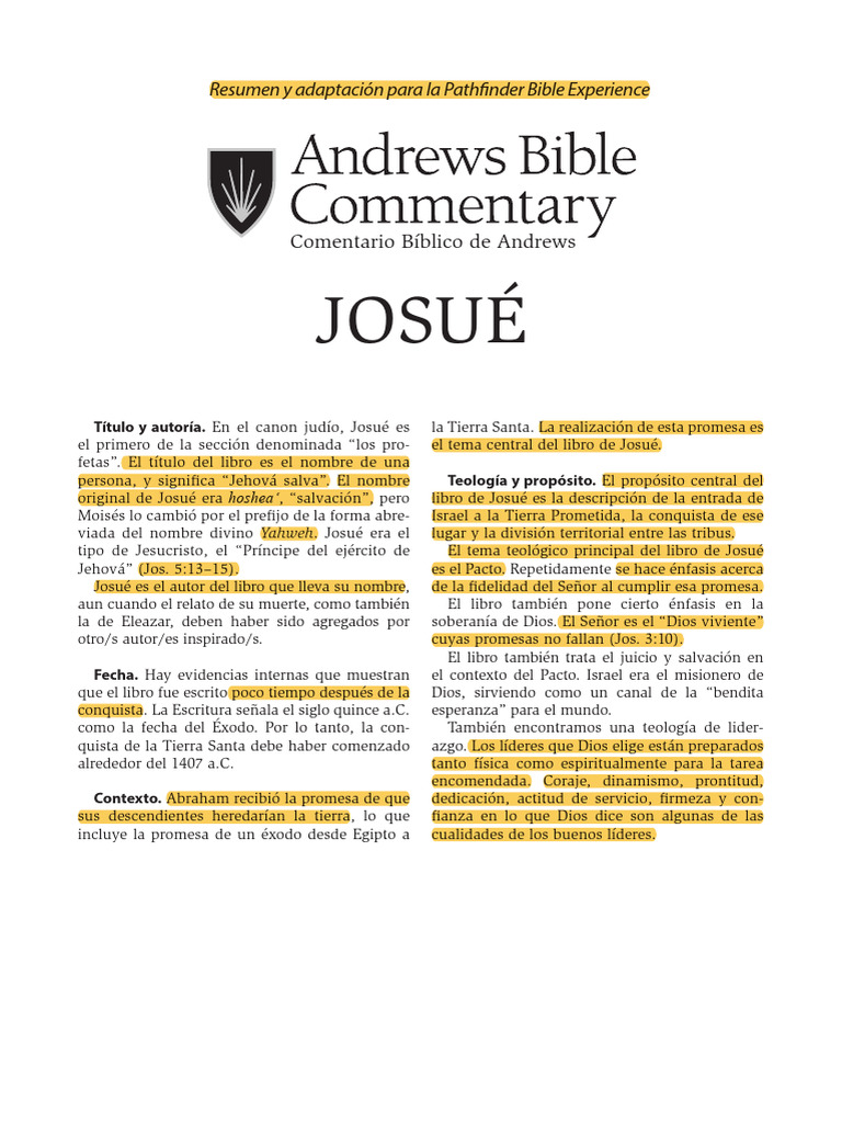 Joshua Spanish | PDF | Joshua | Libro del éxodo