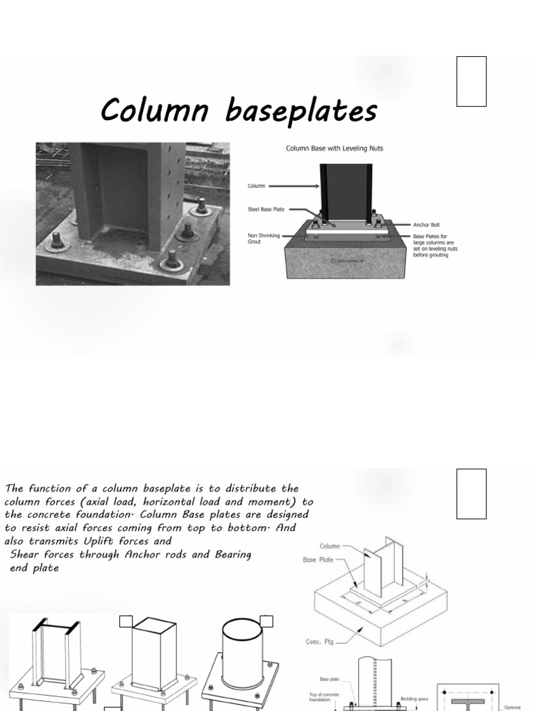 4c-Design of Column Base Plate Oct 2023 | PDF | Column | Continuum ...