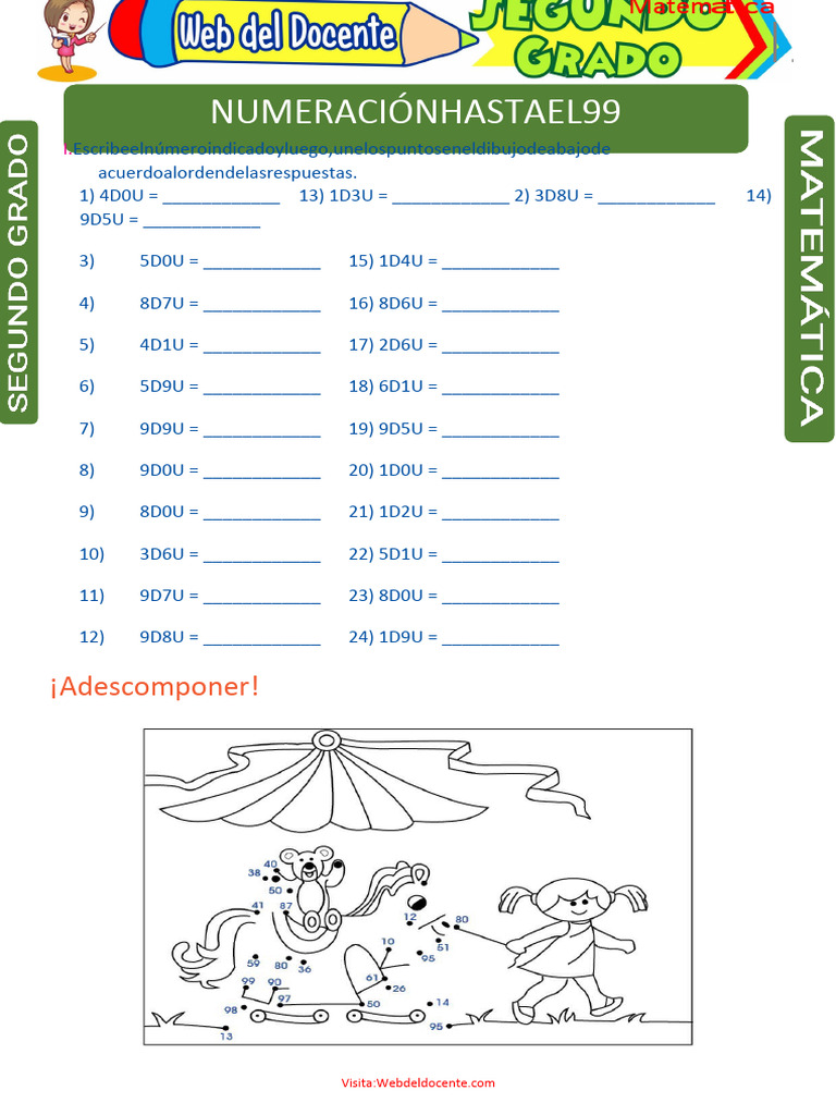 Numeración Hasta El 99 para Segundo Grado de Primaria | PDF