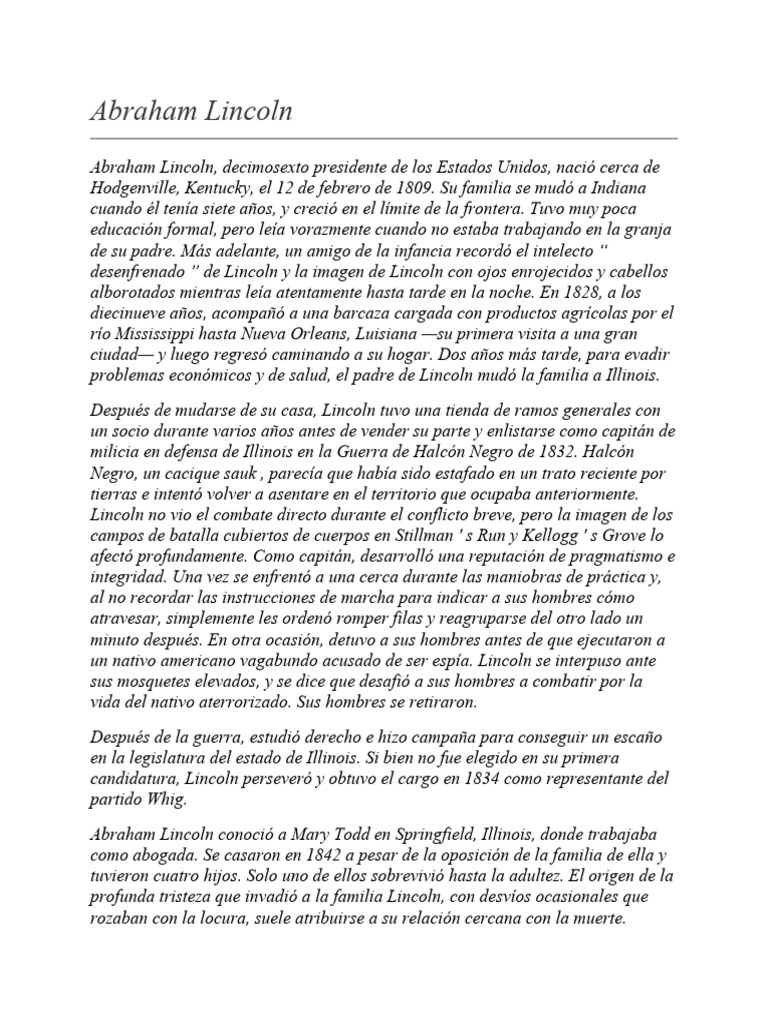 Abraham Lincoln | PDF | Abraham Lincoln | Guerra civil americana