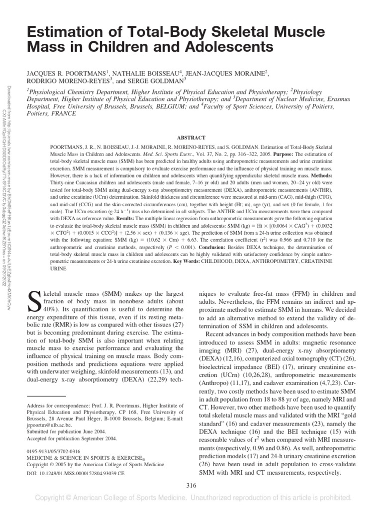 2005 - Estimation of Total-Body Skeletal Muscle Mass in Children and ... 2005 - Estimation of Total-Body Skeletal Muscle Mass in Children and ...